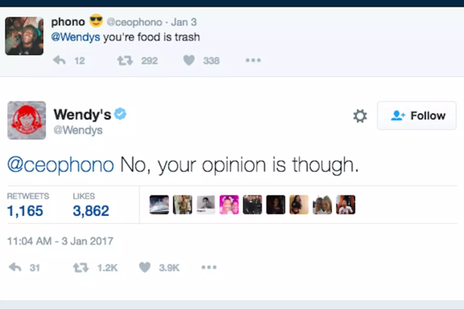 Wendy's trenutno brutalno peče ljudi na Twitterju 24631_1