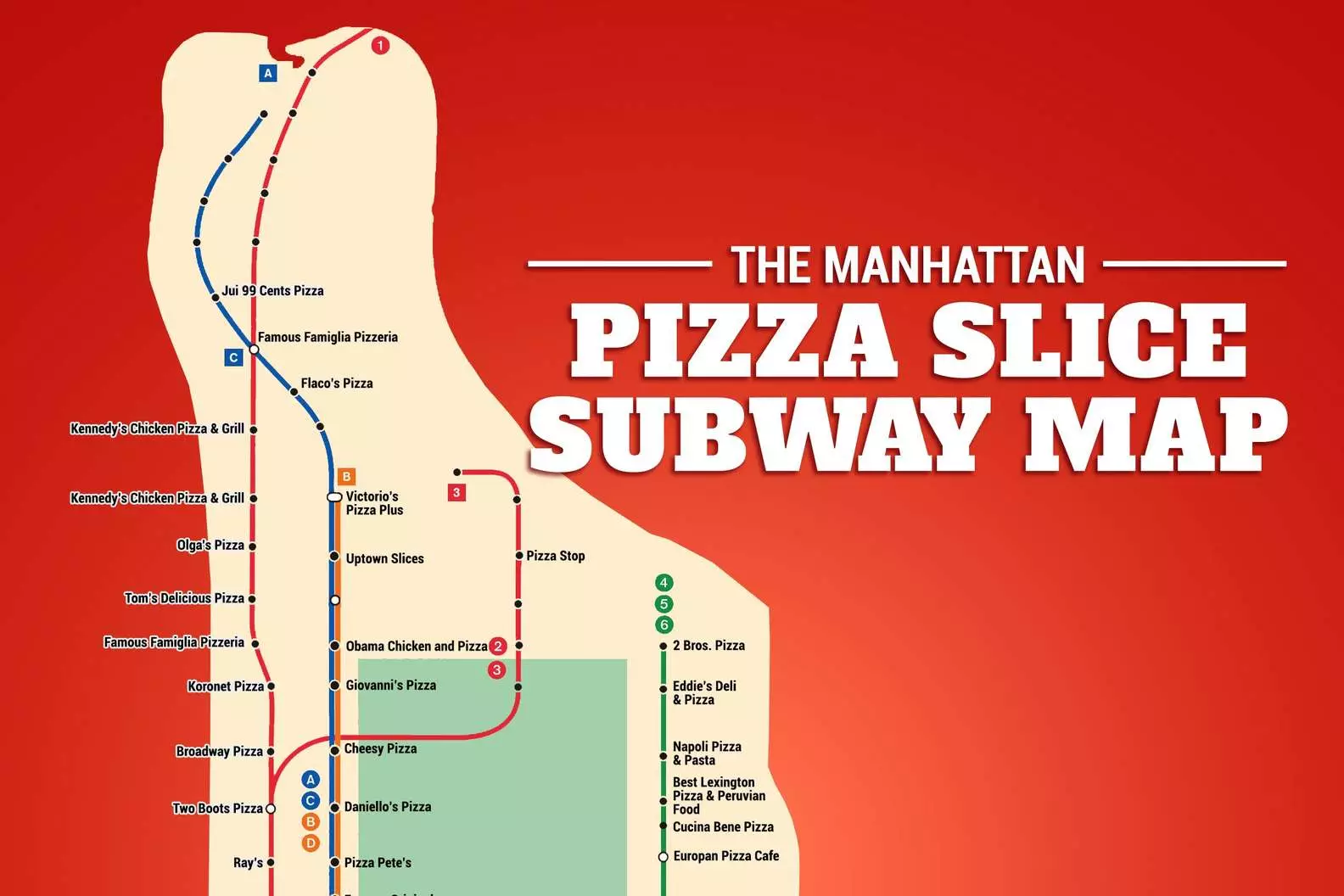 D'Manhattan Pizza Slice Subway Kaart 32655_2