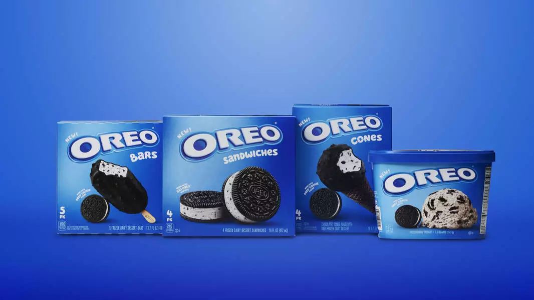 Oreo Liberigas Novan Glaciaĵan Linion: Konusoj, Sandviĉoj, Trinkejoj kaj Kuvoj