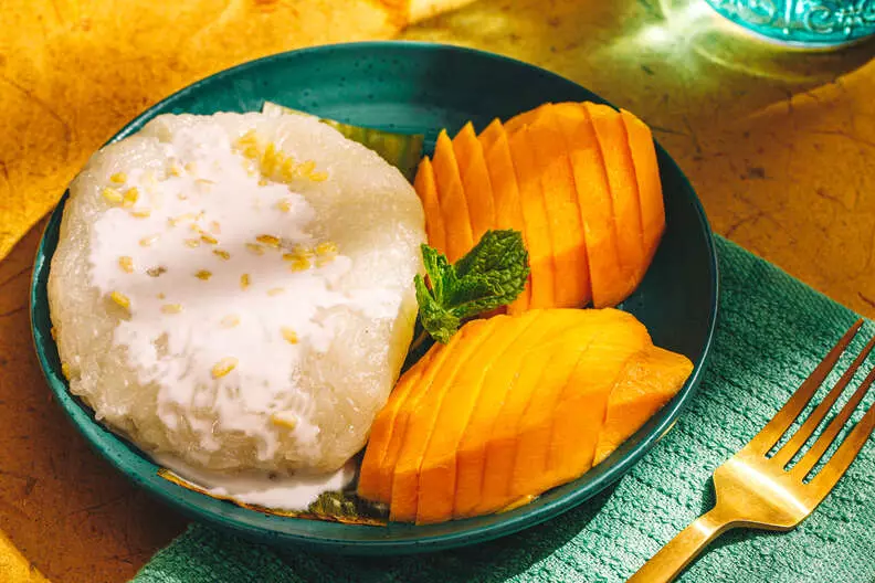 riz gluant à la mangue