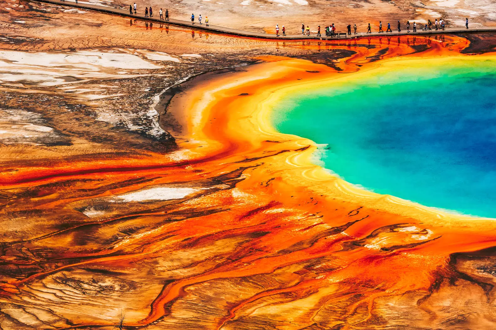 Grand Prismatic Spring, útlein: Wêrom is de Hot Spring sa kleurich? 4864_3