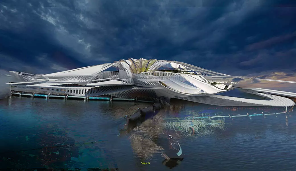 Recycled Ocean Plastic Resort: Resort flutuante futurista pronto para abrir